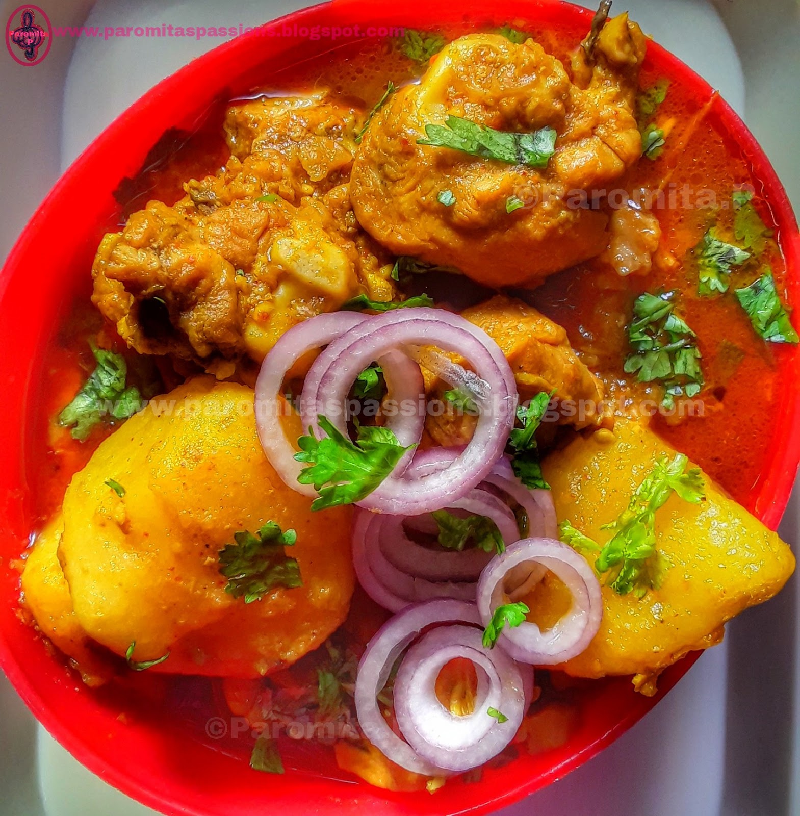 Mangsher Jhol | Chicken Curry with Potato - Paromita's Passions