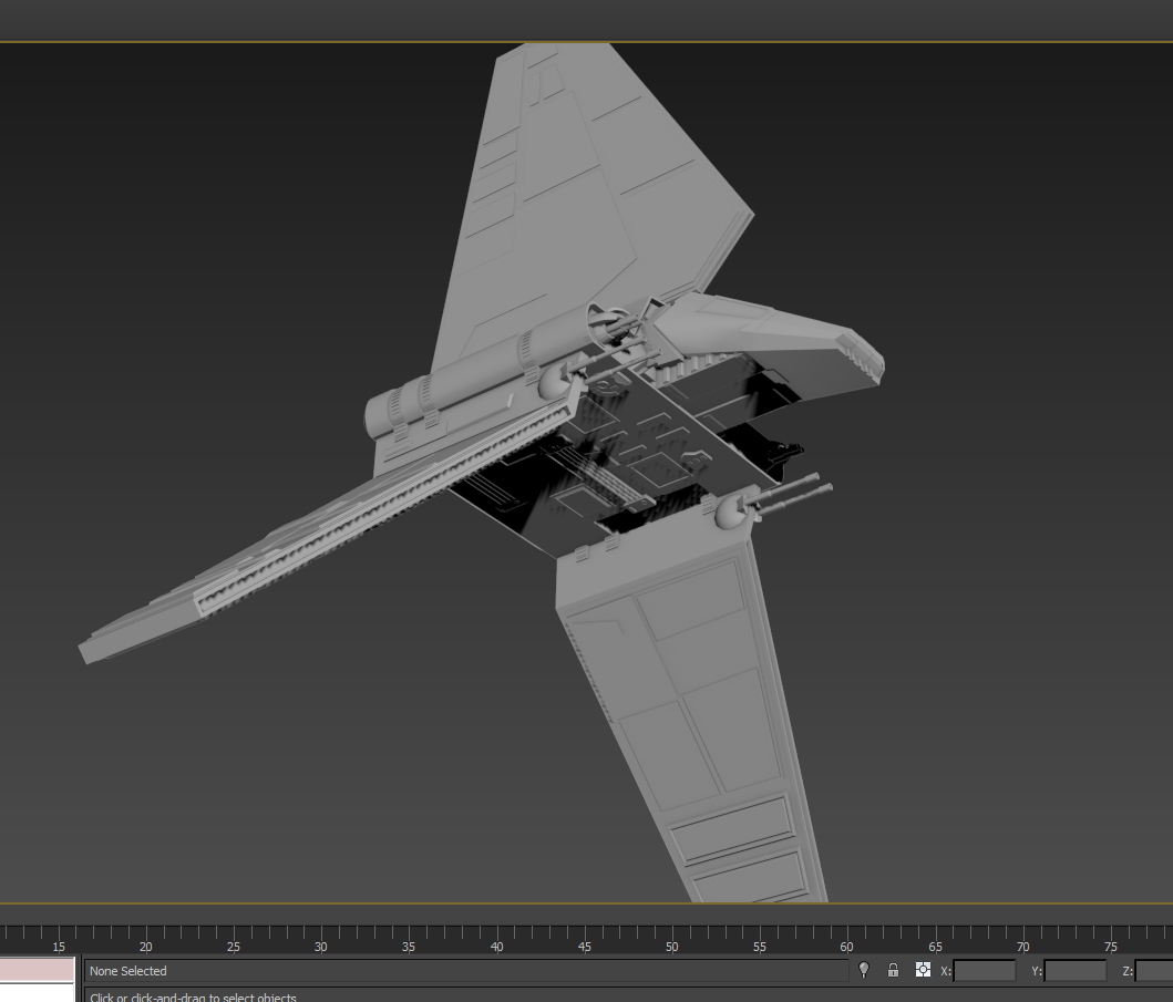 3D Modelling and Animation: Lambda Class Imperial Shuttle Model