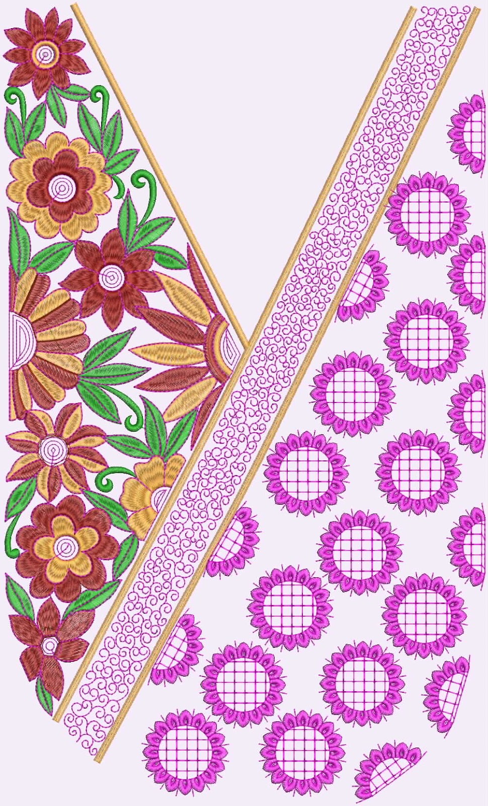 EmbDesignTube: Chudidar Neck Designs for Embroidery by Uday