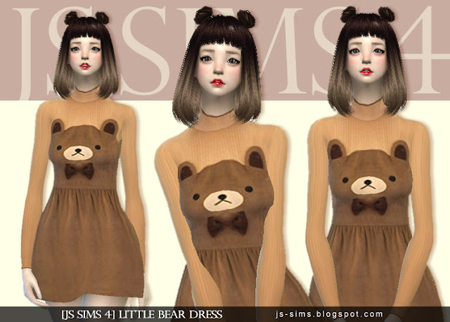 [JS SIMS 4] Little Bear Dress－JS SIMS｜痞客邦