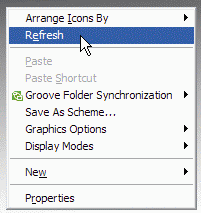 Actually the function of the Refresh button Right Click on the Desktop