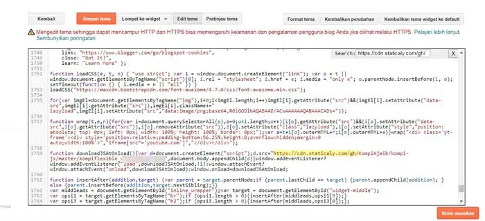 Cara mengganti CDN RawGit GitHub ke Staticaly pada template blog - KOSNGOSAN
