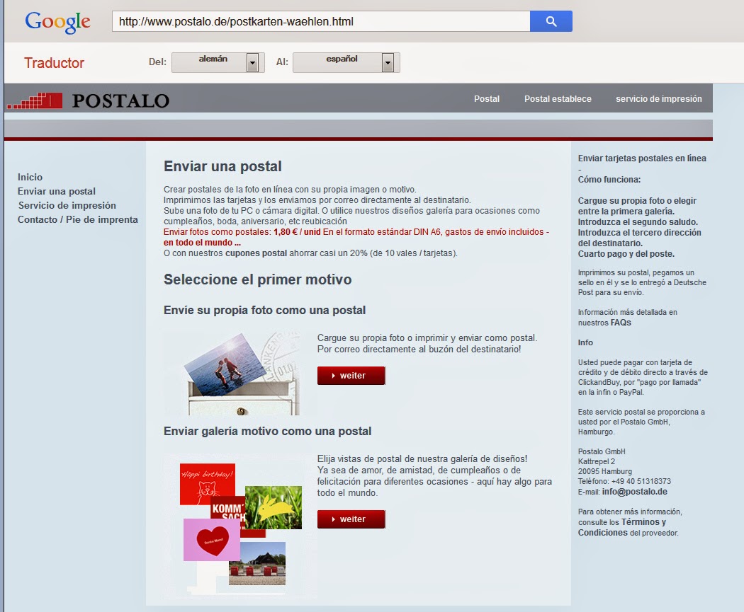 Hoy te recomiendo: Crea tus postales con Postalo.de