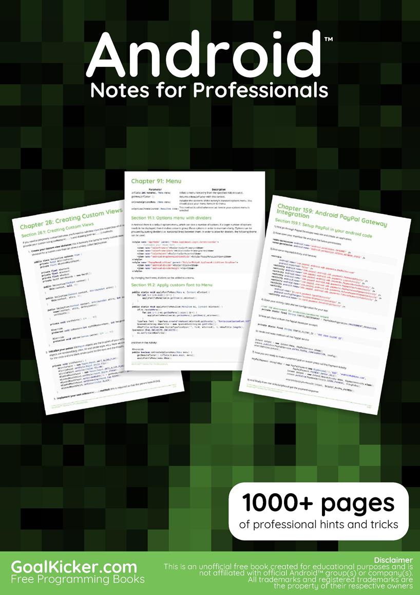 Android™ Notes for Professionals | FreeLibros