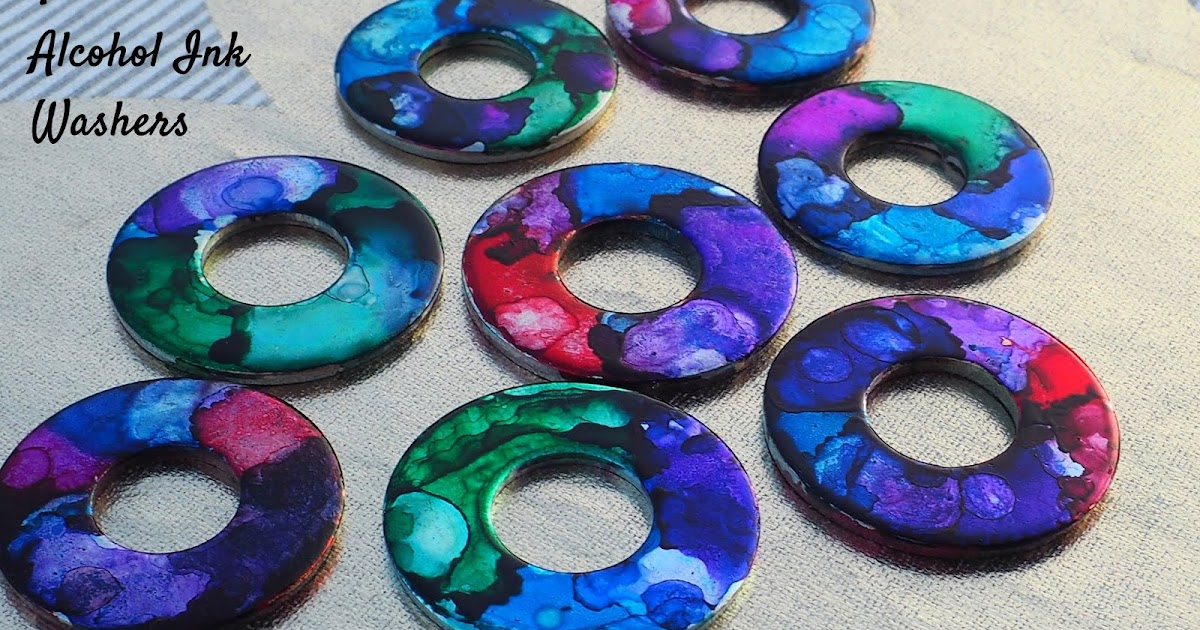 Flamed Alcohol Ink Washers