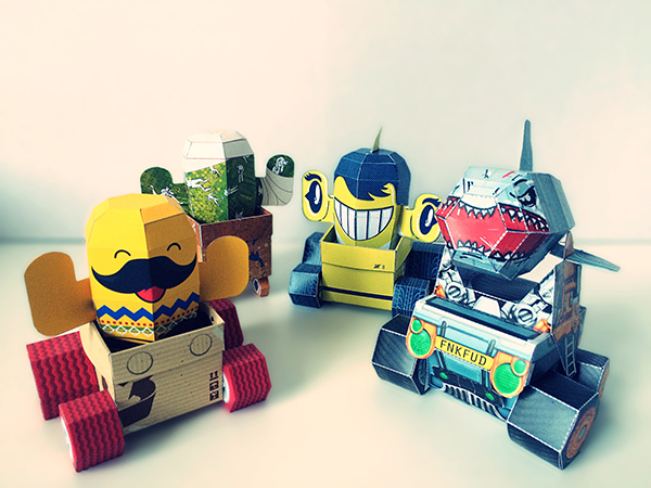 Cactus Karts Paper Toys | Paperized Crafts