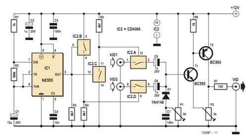 Video Switch for Intercom System | Electronic Circuits Diagram