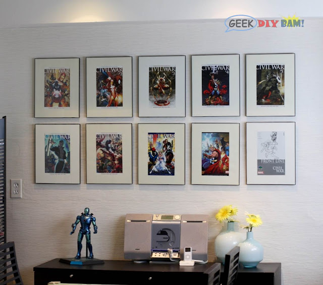 GEEK DIY BAM!: MARVEL COMIC BOOK FRAMES DISPLAY WALL DIY INSPIRATION