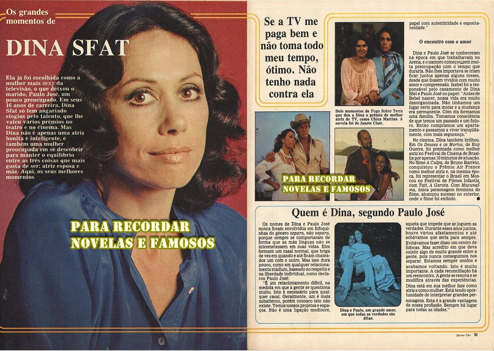 Para Recordar Novelas e Famosos: O Grande Momentos de DINA SFAT