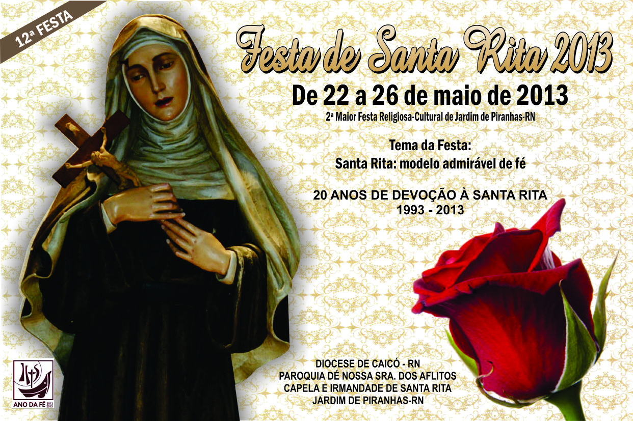 Santuário das Rosas de Santa Rita: PROGRAMAÇÃO DA FESTA DE SANTA RITA 2013