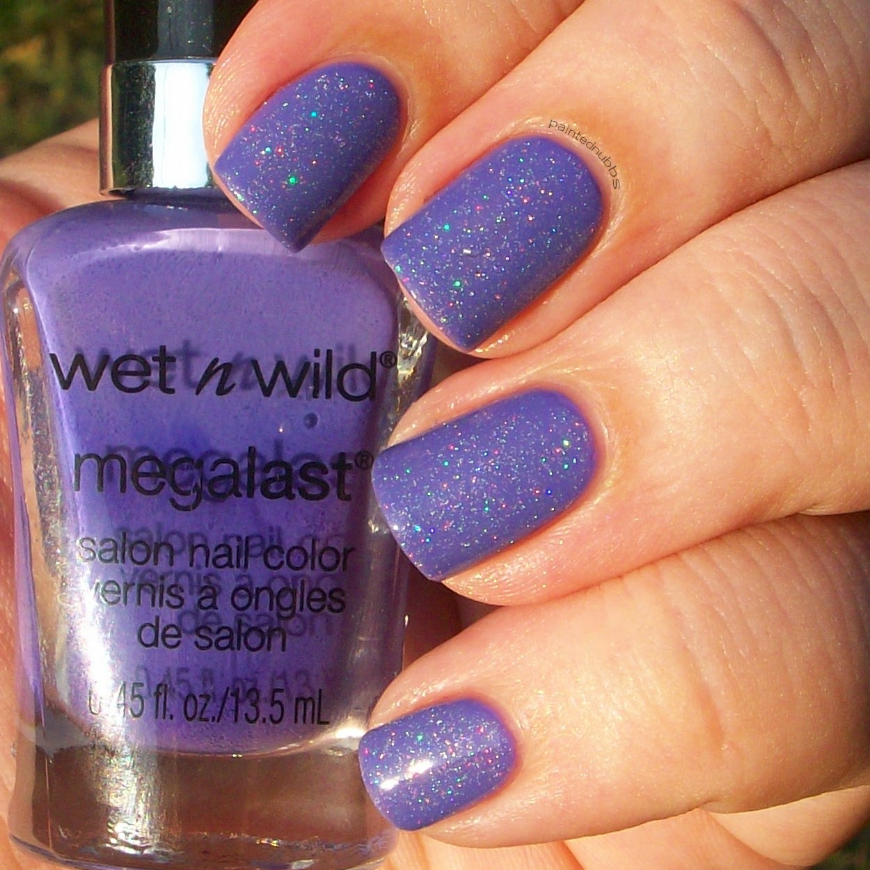 Painted Nubbs: Purple Holo Leaves with Spellbound Nails and Winstonia W202