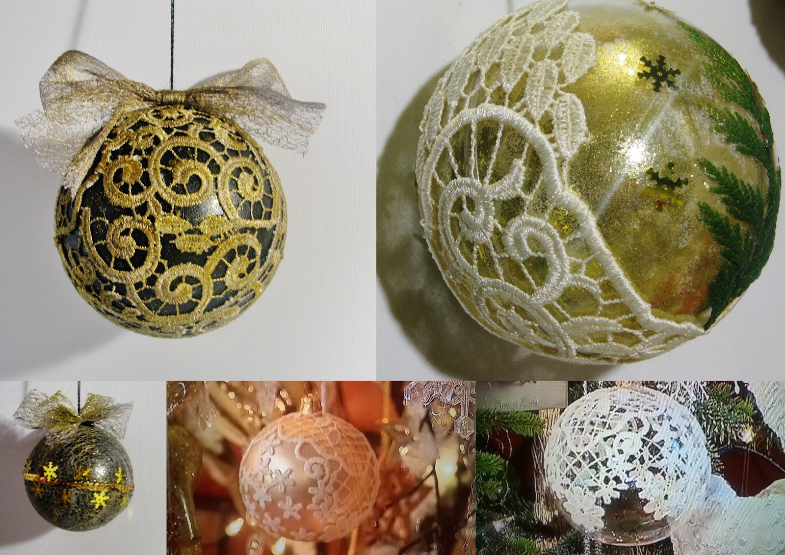 Pomysły plastyczne dla każdego, DiY - Joanna Wajdenfeld: Bombki z koronki