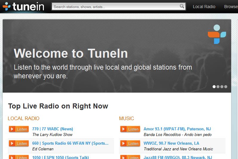 Living Online: Listen To Tons Of Radio Programs With Tunein