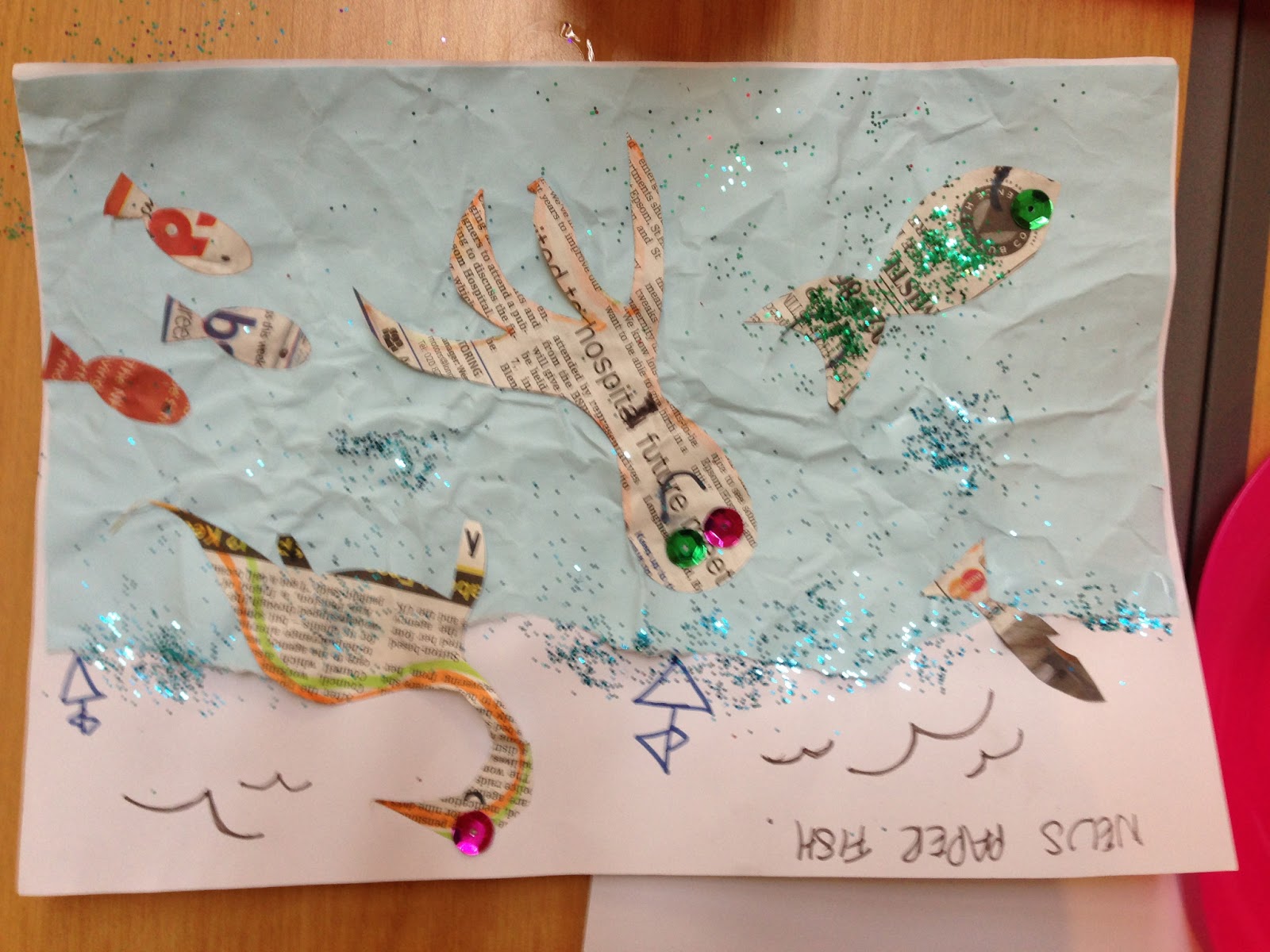 Toddler Arts and Crafts: February (week 5) - Newspaper Fish