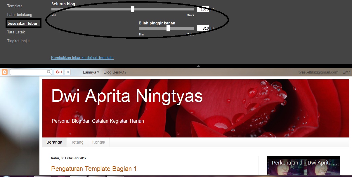 DWI APRITA NINGTYAS: Pengaturan Template Bagian 1