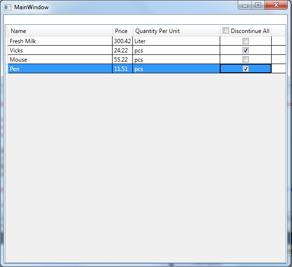 Add Checkbox In Wpf Datagrid Datagridtemplatecolumnheaderfor Checkall ~ Net Gene