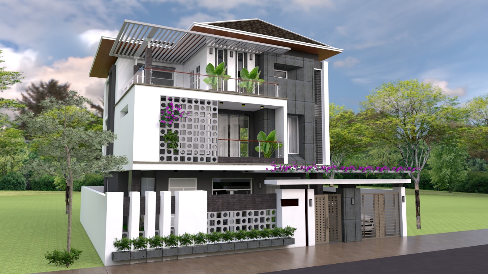 Plan 3D Home Design 15x15m - House Plan Map