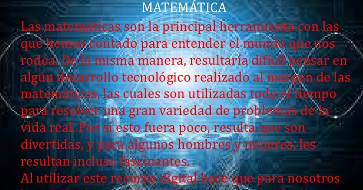 MATEMATICAS: PARA QUE SIRVE LA MATEMATICA