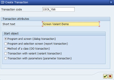 SAP ABAP Central: Creation of Selection Screen Variant in Module Pool ...