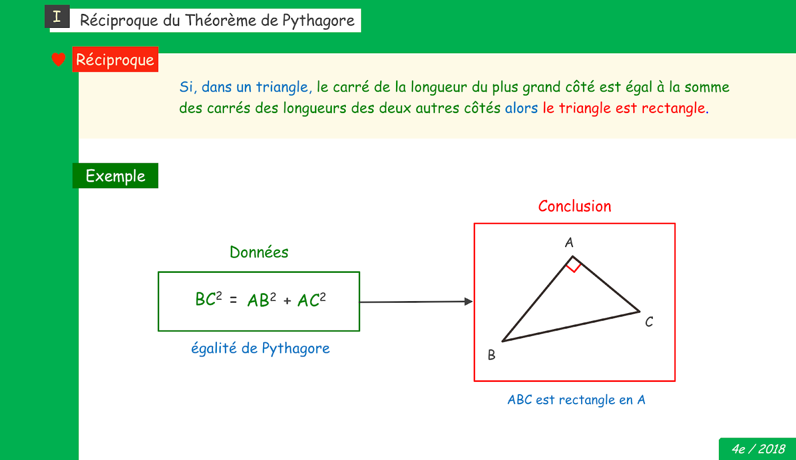 Cours de Maths / 4eme: Réciproque de Pythagore