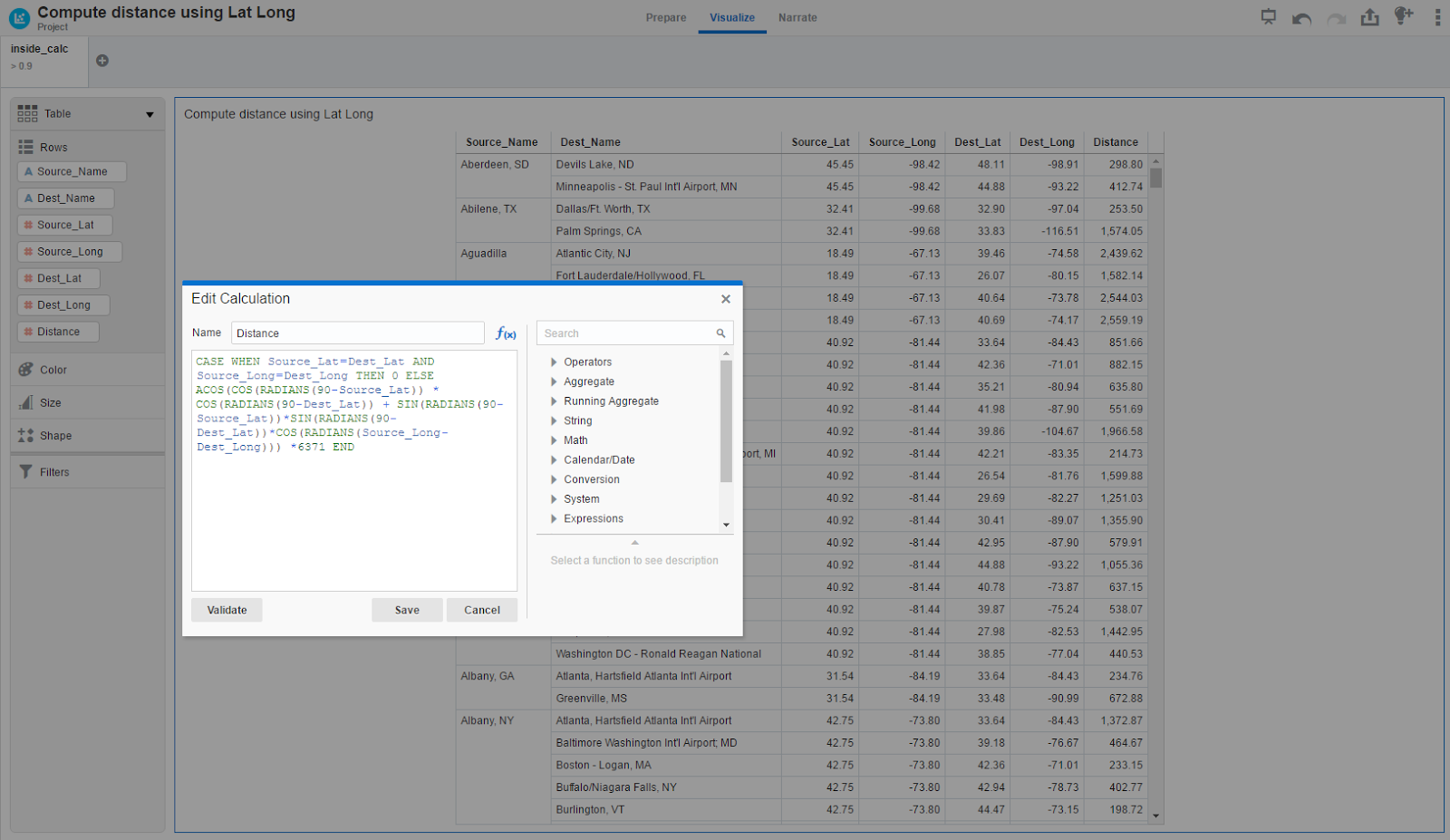 Analyzing The Distance Between Us Using Oracle Data Visualization
