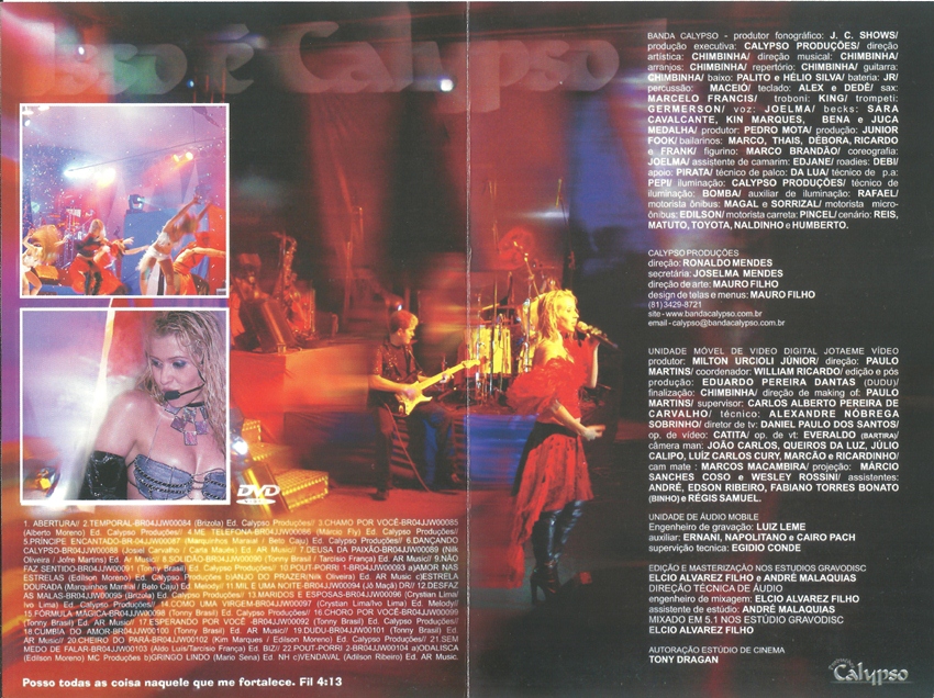 DVD: Banda Calypso - Ao Vivo em São Paulo - Encartes Pop