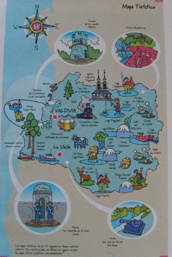 Mapa Turistico Xiv Region De Los Rios