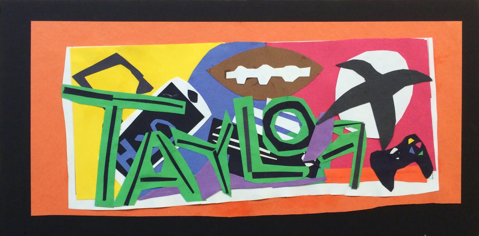 art teach art: Drawing With Scissors - Matisse Name Collages