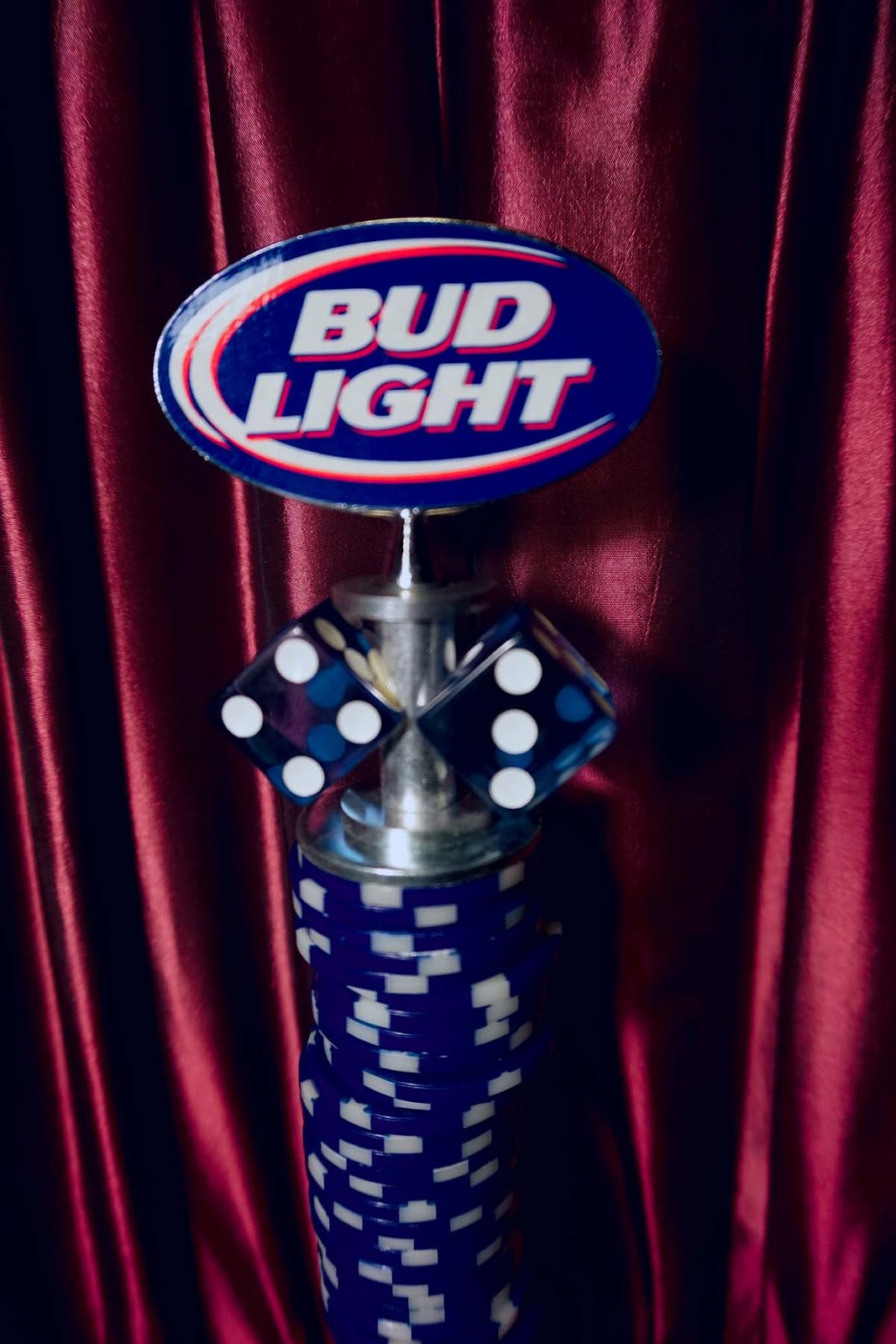 Tap Handle #497: Bud Light - Poker Chips and Dice