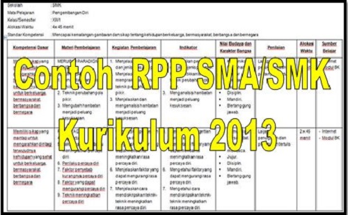 Download Contoh RPP SMA/SMK Kurikulum 2013
