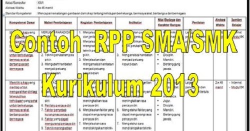 Download Contoh RPP SMA/SMK Kurikulum 2013