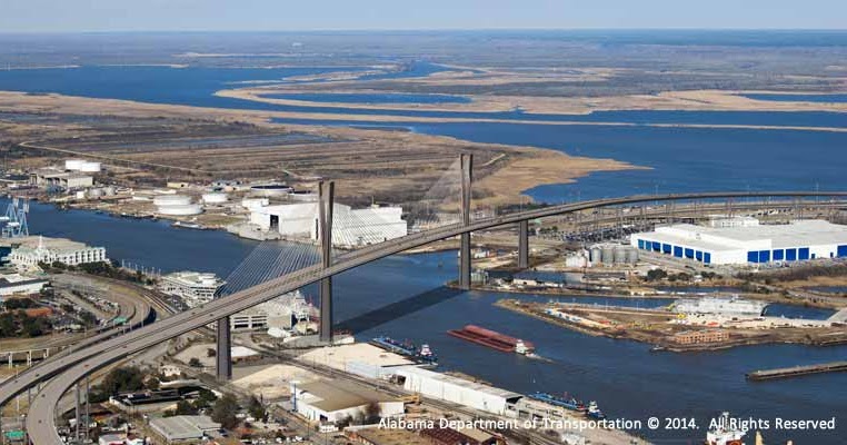 Industrial History: Cable Stayed Bridge for I-10 over Mobile River in ...