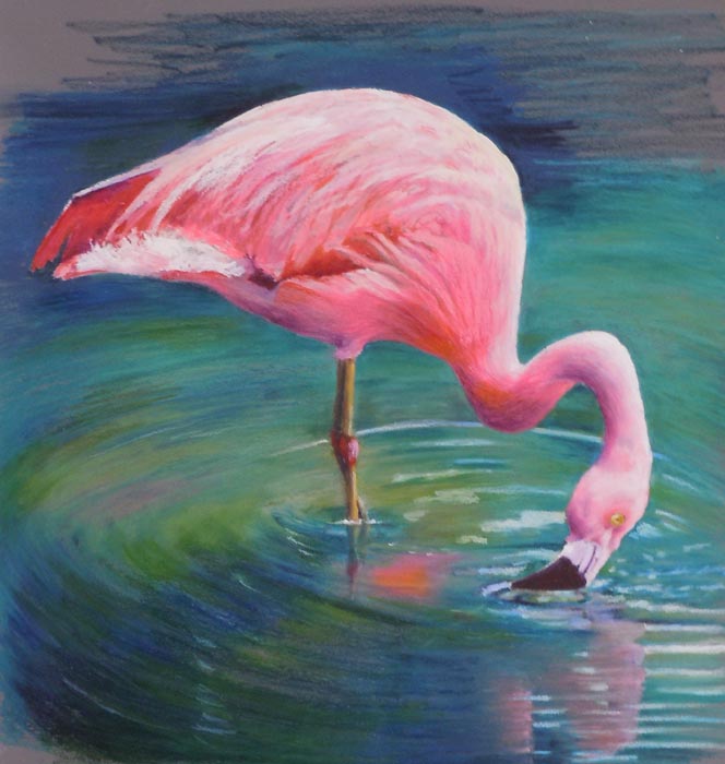 Paintings by Patricia: Flamingo - WIP