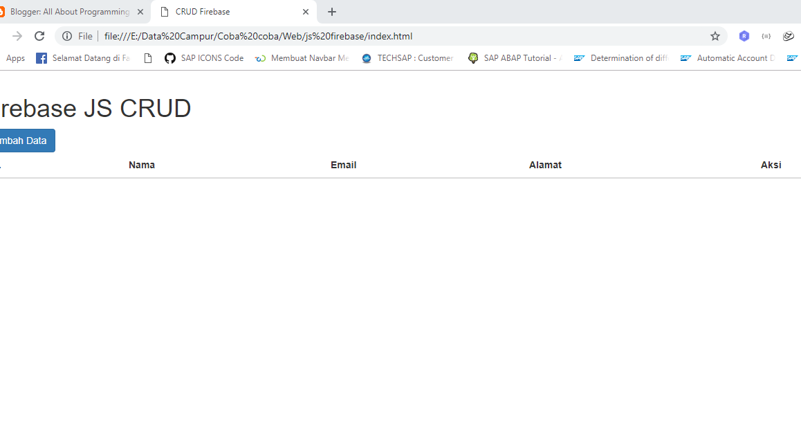 Membuat CRUD Sederhana Dengan Firebase Javascript dan Bootstrap