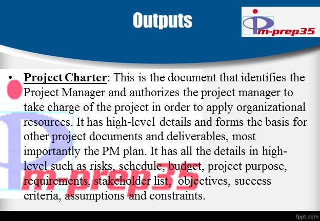 pm-prep35: 4.1 Develop Project Charter - PMBOK® Guide – Fifth Edition