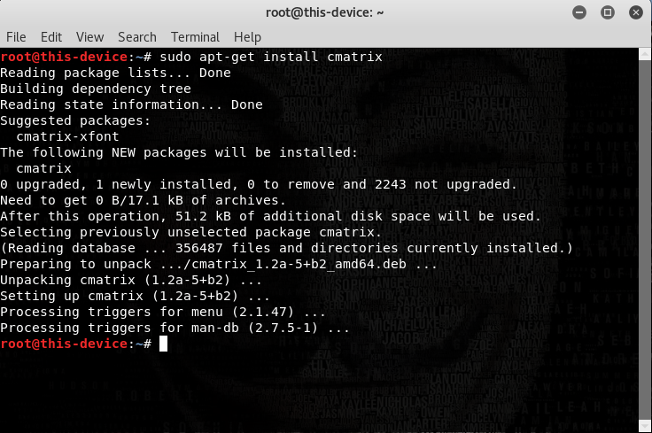 How to create matrix in terminal (easy) - Welcome..