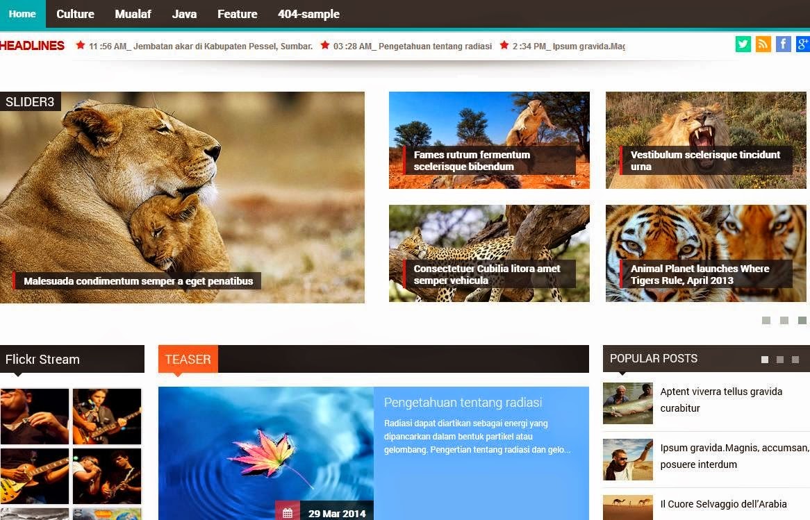 Aeromeo Mag modern magazine Blogger template - blogspo tblog templates