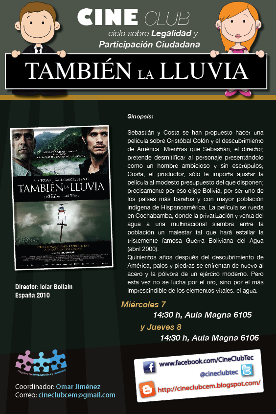 Cine Club Tec Cem: "También la Lluvia"