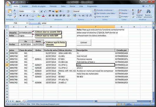 Excel y SAP: Extraer datos de SAP desde excel