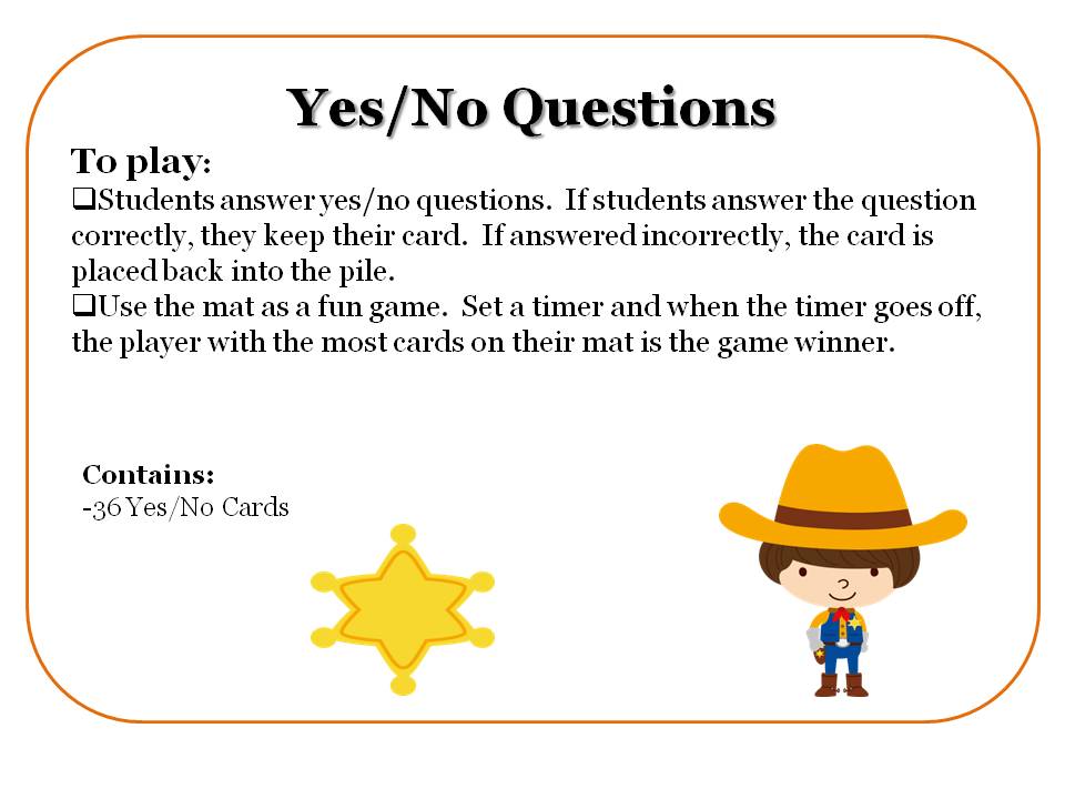 A Speechie's World: Cowboy "WH" and Yes/No Questions