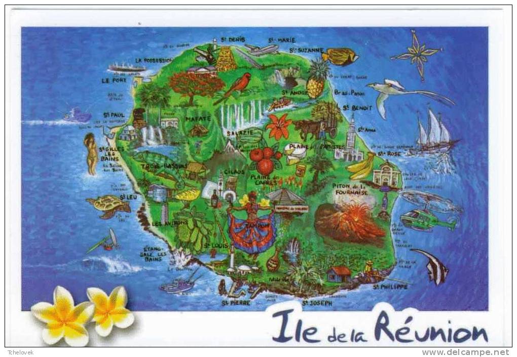Mapas da Ilha de Reunião | França
