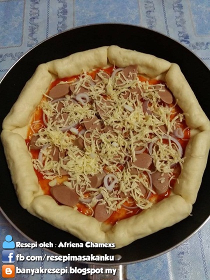 Resepi Pan Pizza Homemade (SbS) | Resepi Tutorial Terbaek