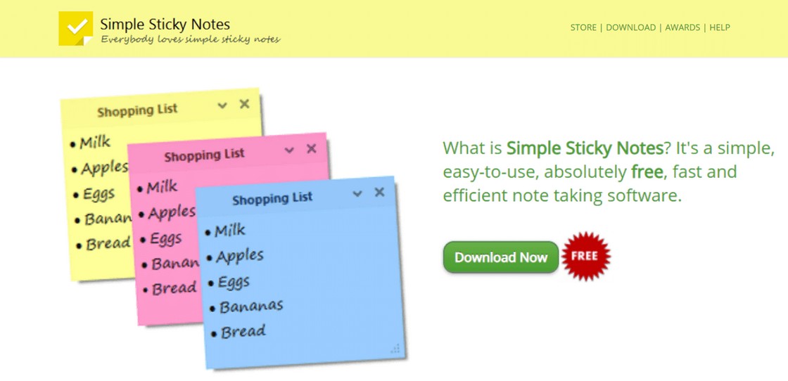Simple Sticky Notes 免費桌面便利貼軟體，輕巧易於使用(英文/ 6.2版)