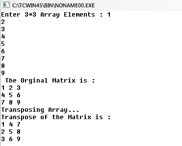 A Great Platform For Education.: C Program to Transpose Matrix