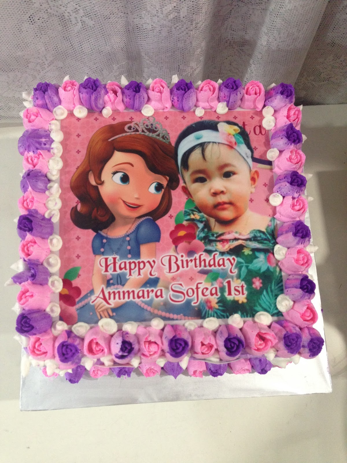 ninie cakes house: Sofia The First Birthday Cake with Edible Image