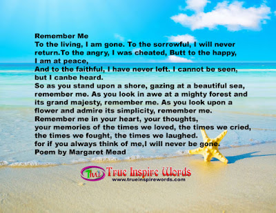 Remember Me ~ True Inspire Words