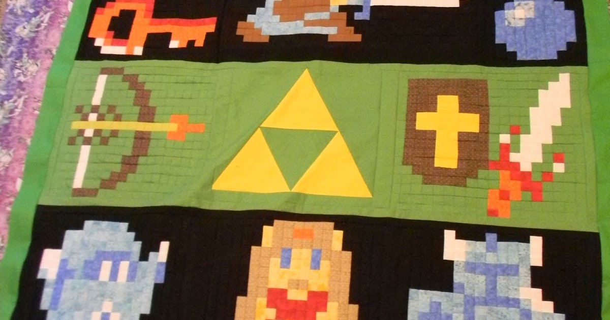 Sewing Nothing Extraordinary: Legend of Zelda finished quilt top!!!