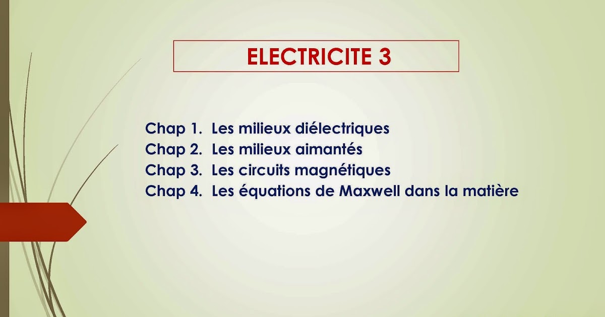 Cours de Electricité 3 SMP Semestre S4 PDF
