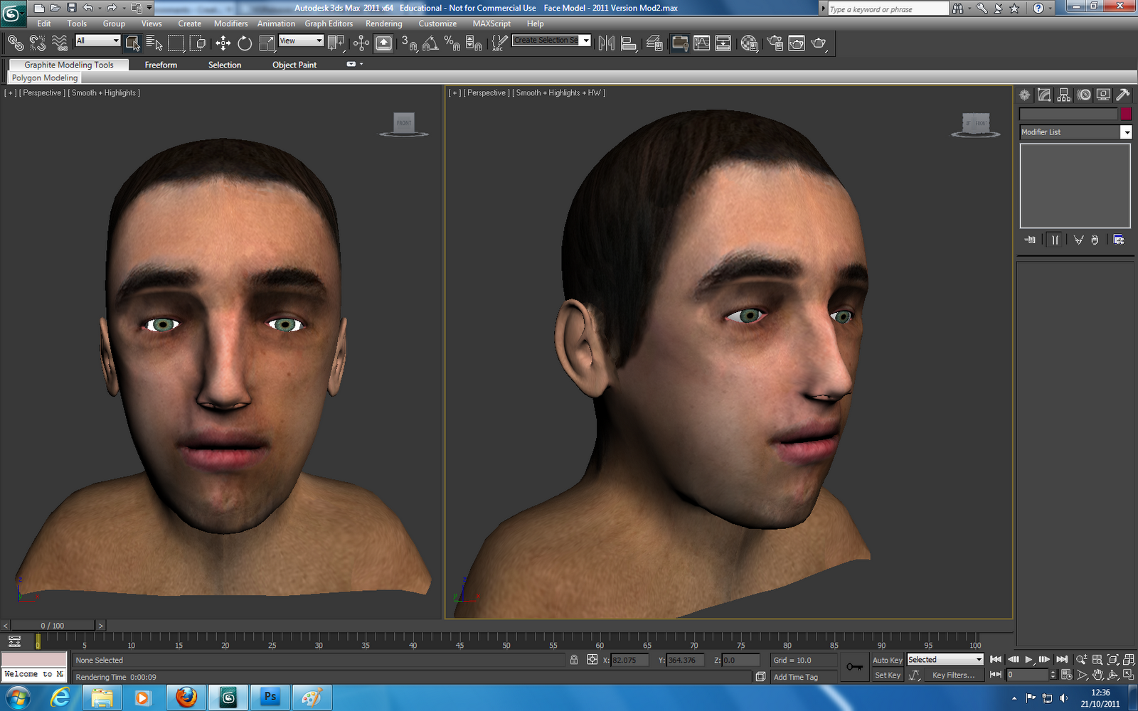 Virtual Environments: Modelling My Face - Creating Textures Continued