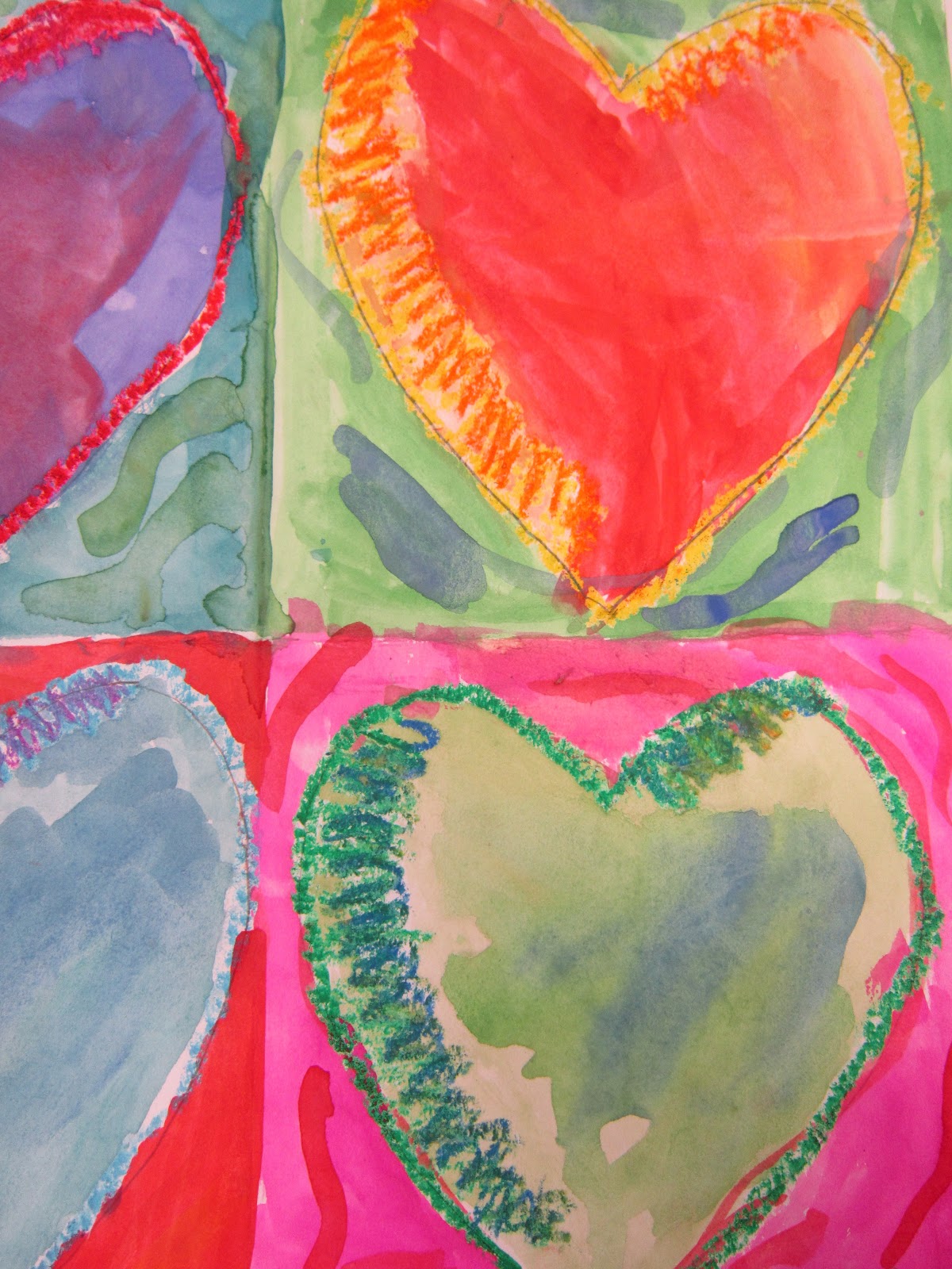 the creARTtivity spot: First Grade Jim Dine Hearts